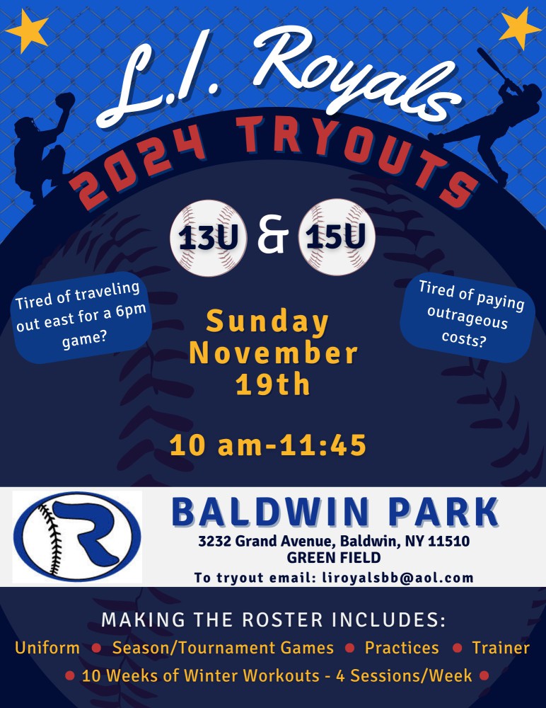 LI Royals Tryouts | LI Hot Stove Baseball